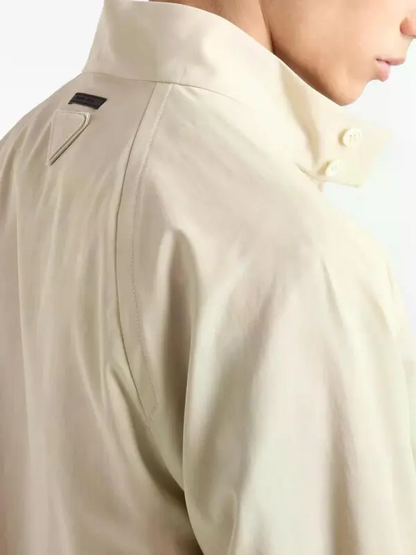 Prada Cotton Zip-up Jacket With Band Collar