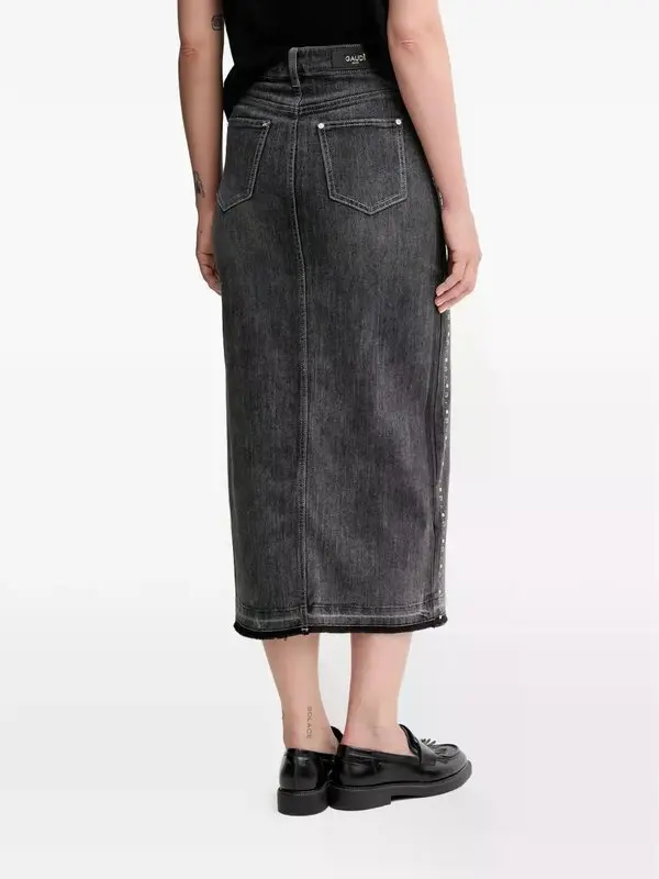 GAUDI Stud-embellished Split Midi Skirt