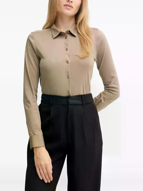 MOS MOSH Buttoned Long-sleeve Shirt - Neutrals