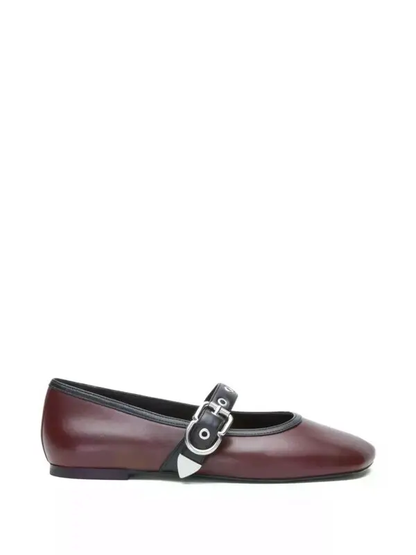 3.1 Phillip Lim Mary Jane Buckle Strap Flats - Red