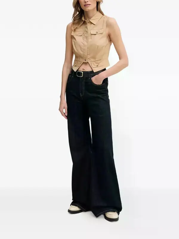 GAUDI Sleeveless Collared Cropped Top