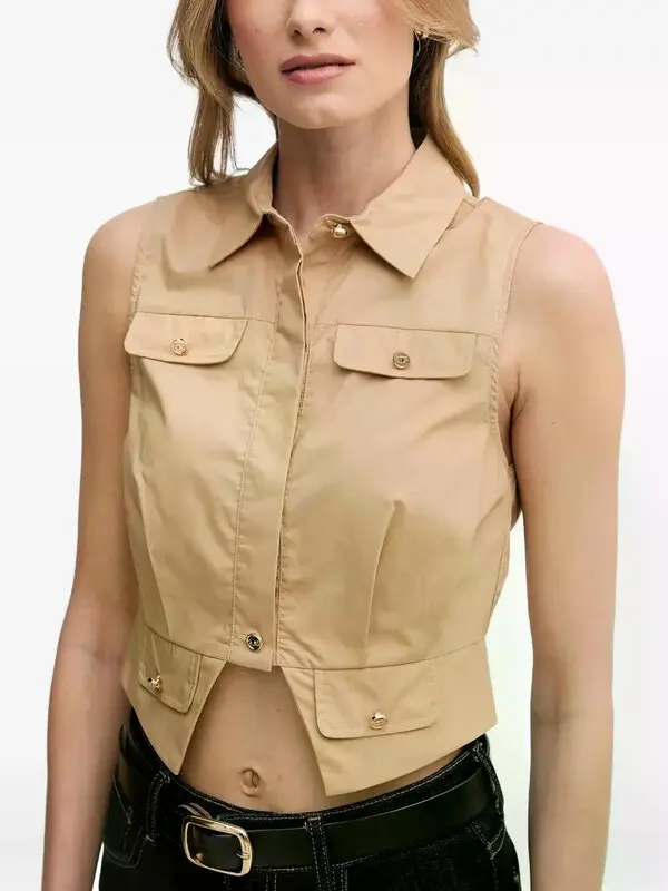 GAUDI Sleeveless Collared Cropped Top