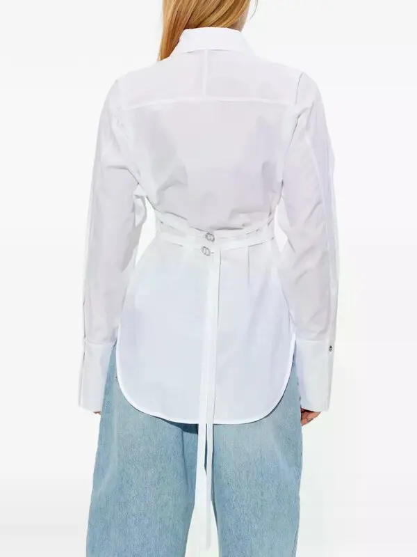 Blumarine Pleated Cotton Shirt