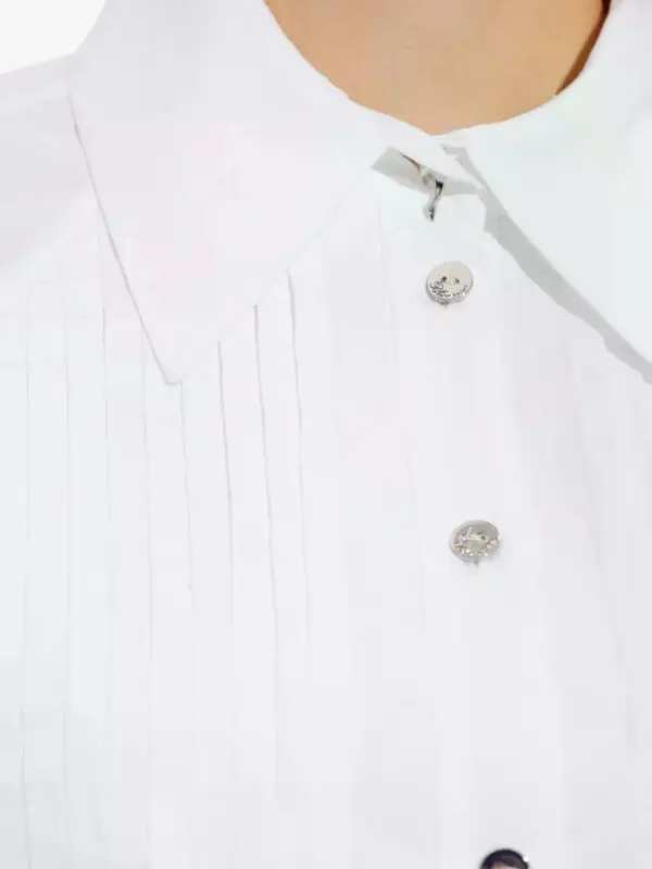 Blumarine Pleated Cotton Shirt