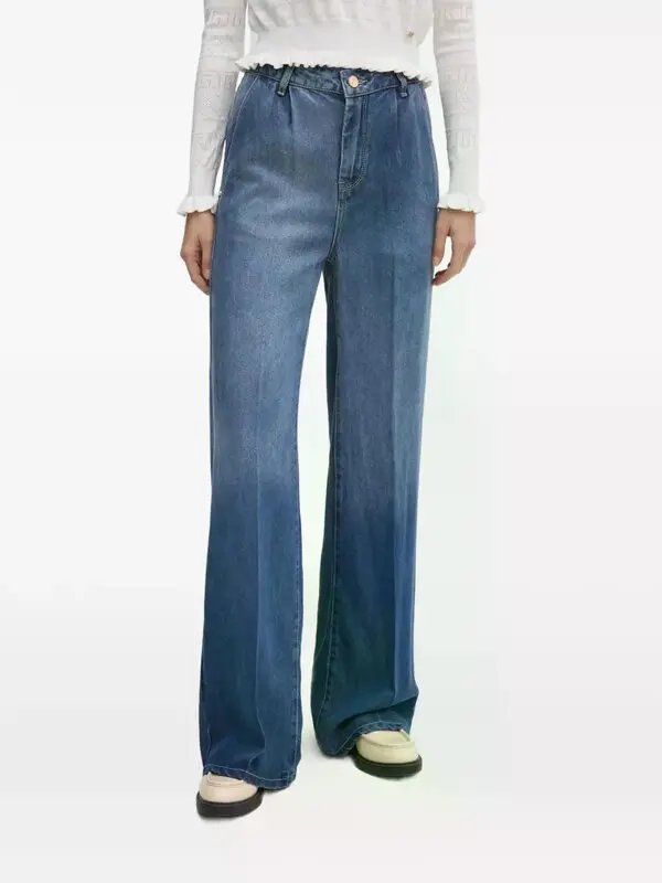 GAUDI Pleated Wide-leg Jeans - Blue