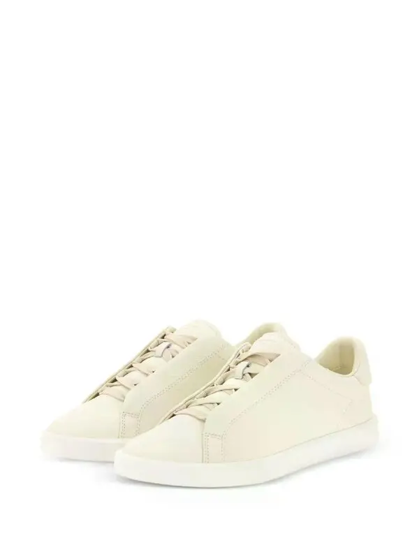 Boggi Milano Tumbled Leather Sneakers With Hidden Lacing - Neutrals