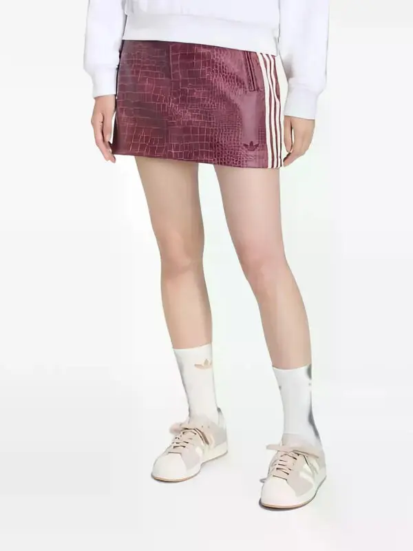 Adidas Crocodile Effect Mini Skirt With Side Stripe Detail