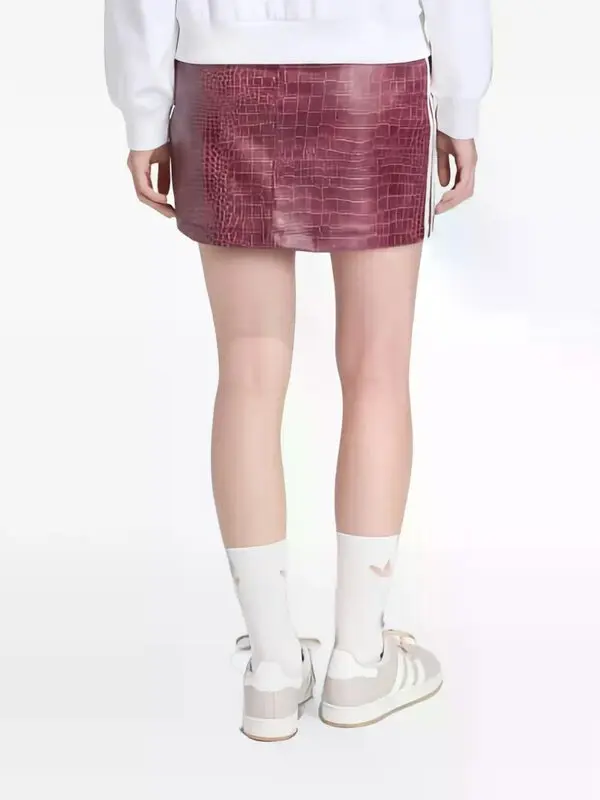 Adidas Crocodile Effect Mini Skirt With Side Stripe Detail