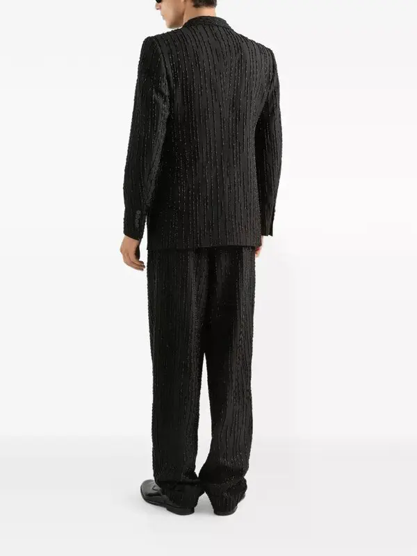 Dolce & Gabbana Double-breasted Embellished-stripe Blazer - Black