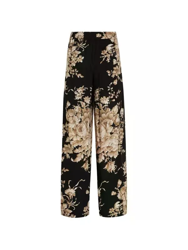 Dolce & Gabbana Floral-print Trousers - Black