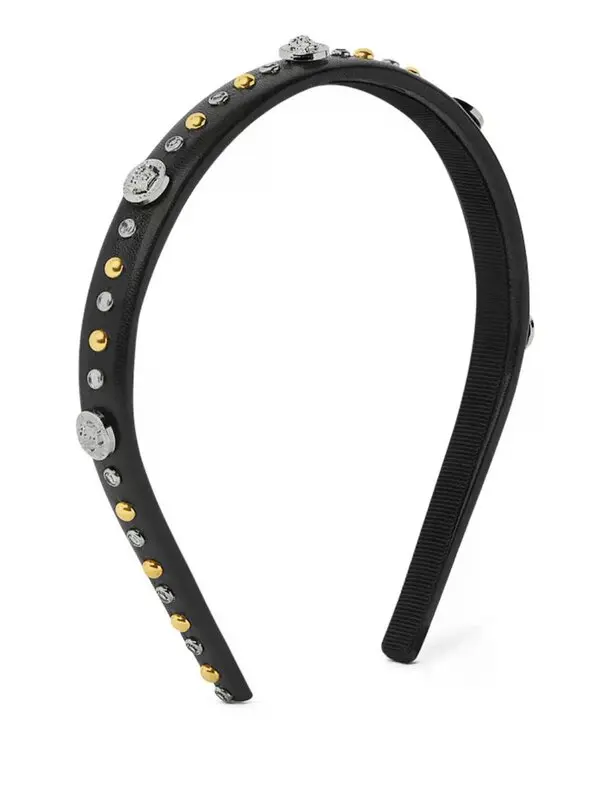 Versace Medusa Head Embellished Headband - Black
