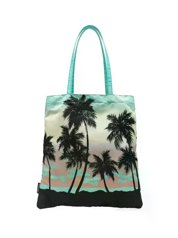 Palm Angels Palm Tree Print Tote Bag - Blue