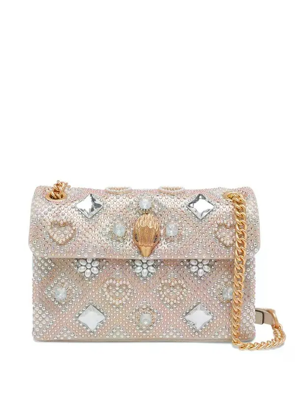 Kurt Geiger Crystal-embellished Shoulder Bag - Neutrals