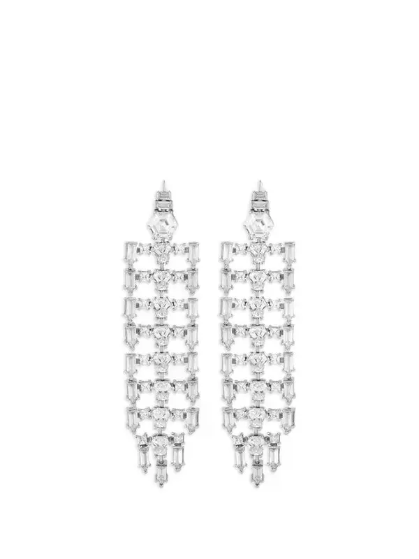 Isharya Radiant Waterfall Chandelier Earrings - Silver