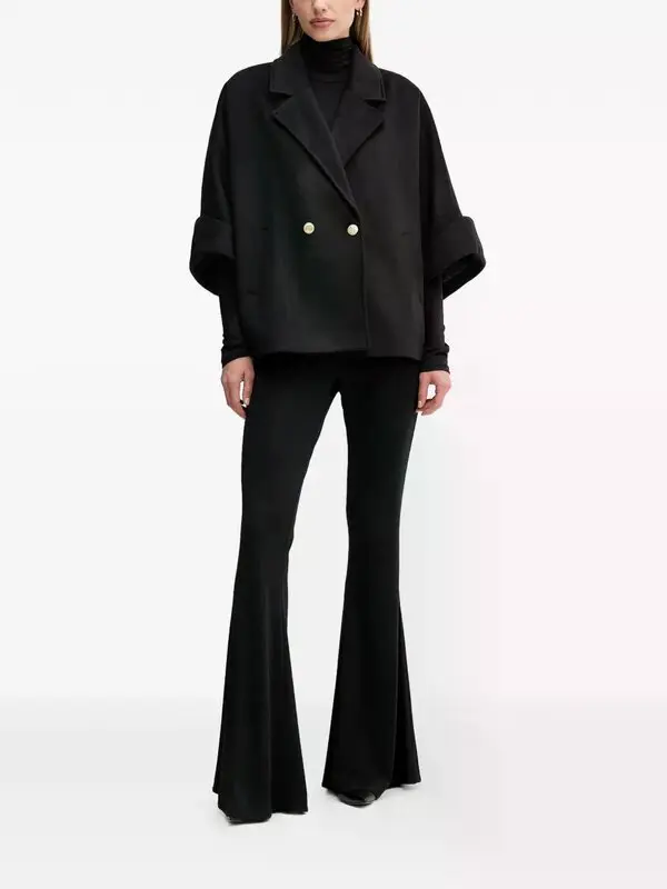 GAUDI Double Breasted Cape With Peak Lapels - Black