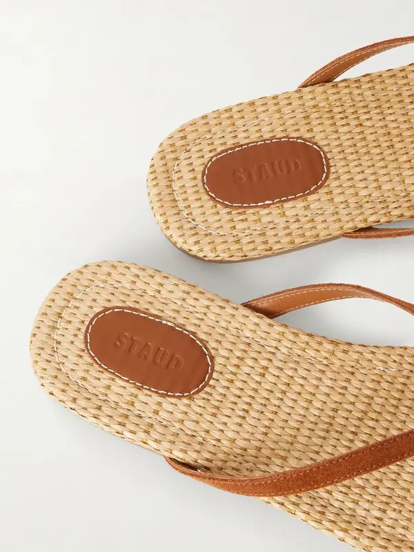 Staud Freja Suede Flip Flops