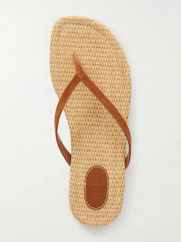 Staud Freja Suede Flip Flops
