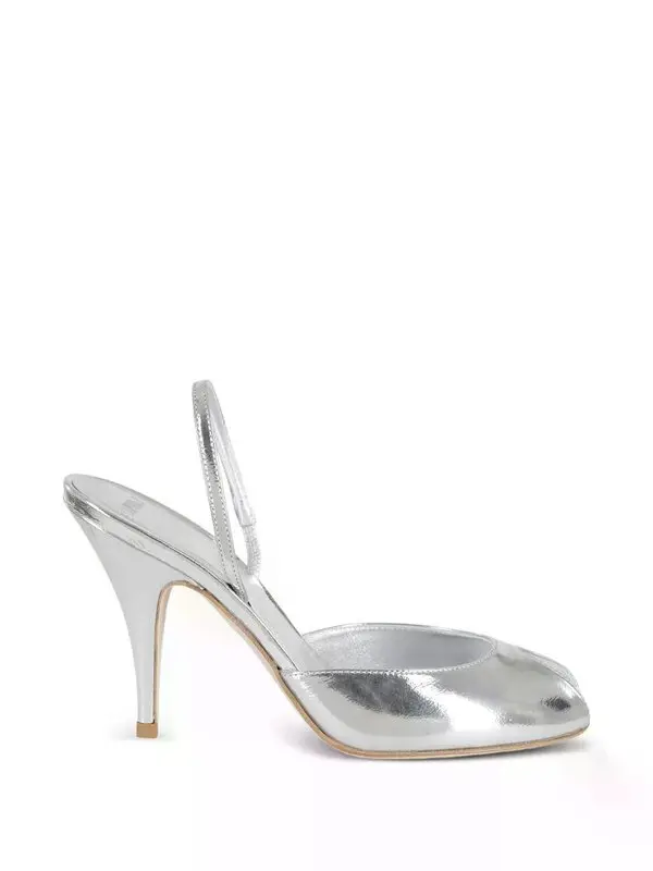 3JUIN Metallic Slingback Pumps - Silver