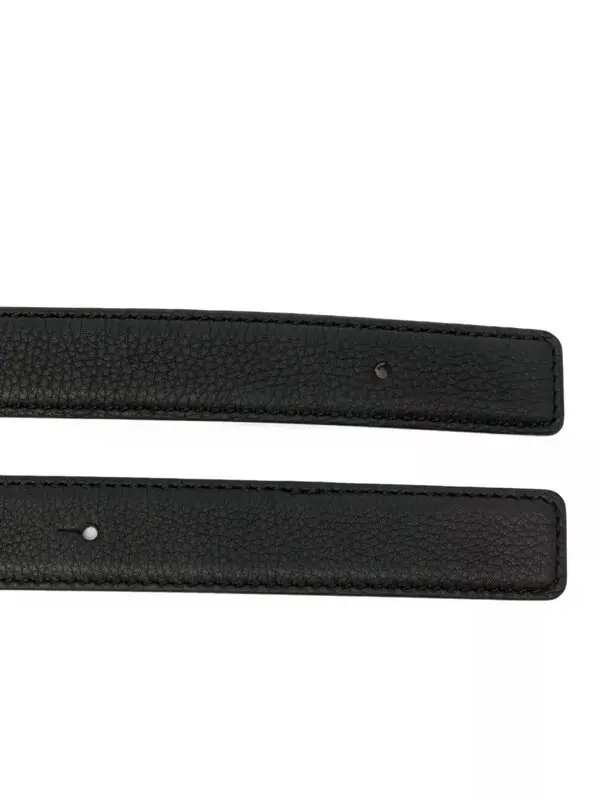 Santoni Leather Belt - Black