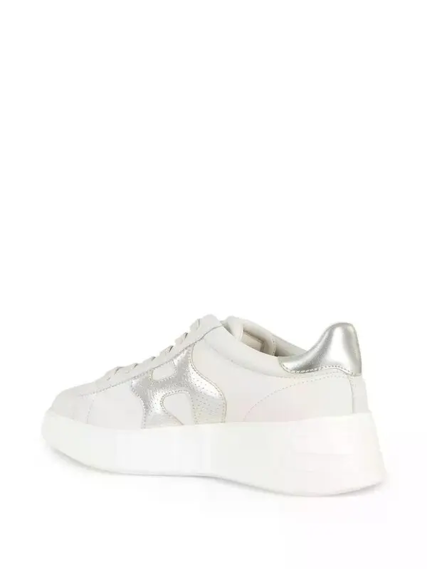 Hogan Metallic Appliqué Lace-up Sneakers - Neutrals