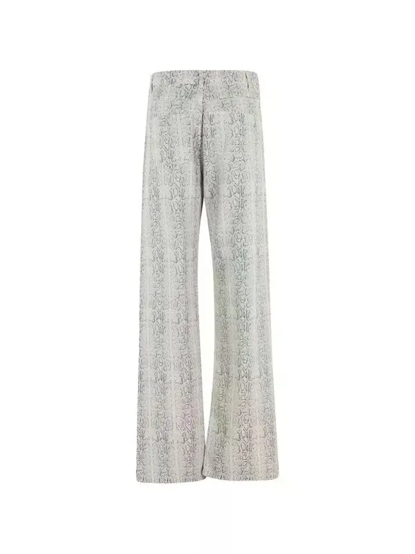 Federica Tosi Snakeskin Print Straight Leg Jeans - Grey