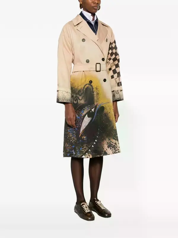 Max Mara Graphic Print Belted Coat