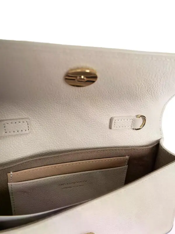 Emporio Armani Leather Clutch Bag With Chain Detail - Neutrals