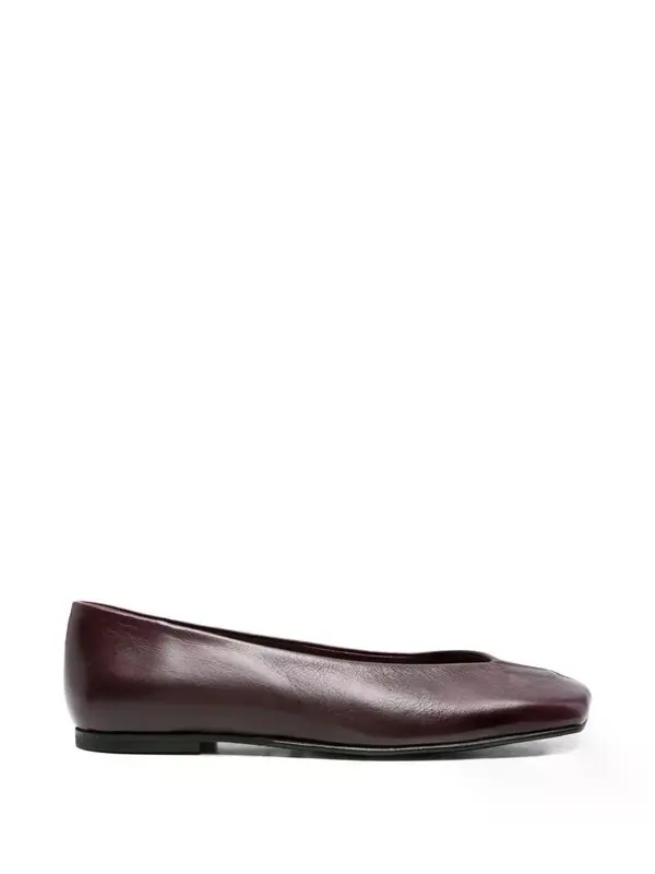 ALOHAS Square Toe Slip-on Flat Sole Sandals - Red