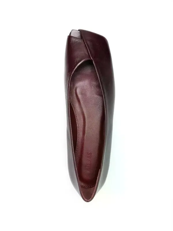 ALOHAS Square Toe Slip-on Flat Sole Sandals - Red