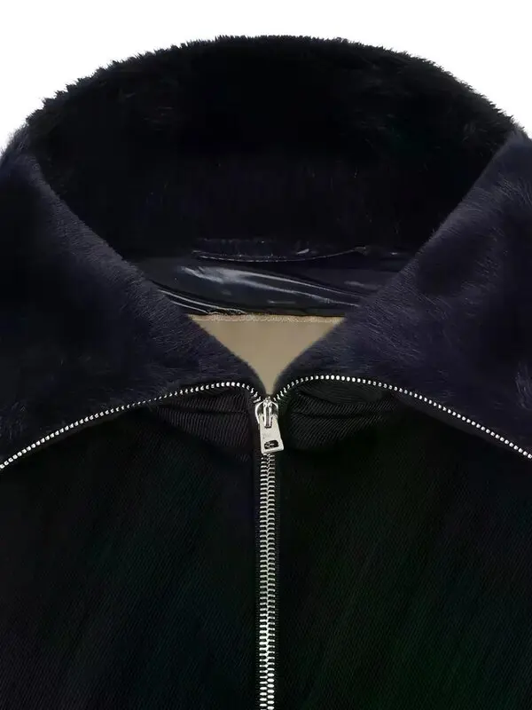 Herno Zip Coat With Fur Collar