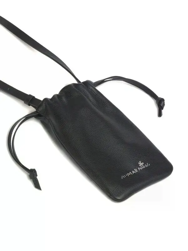 Marni Embroidered-logo Phone Holder - Black