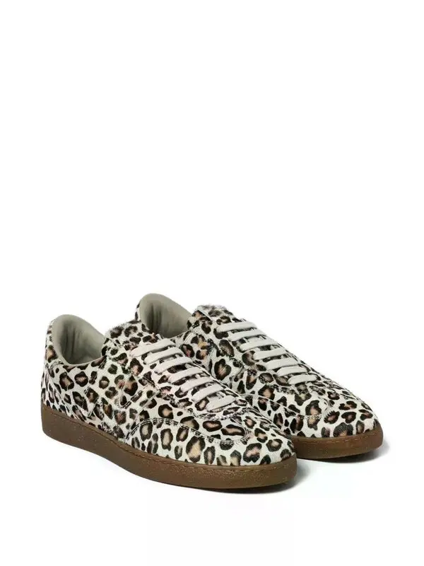 MSGM Leopard Print Lace-up Sneakers