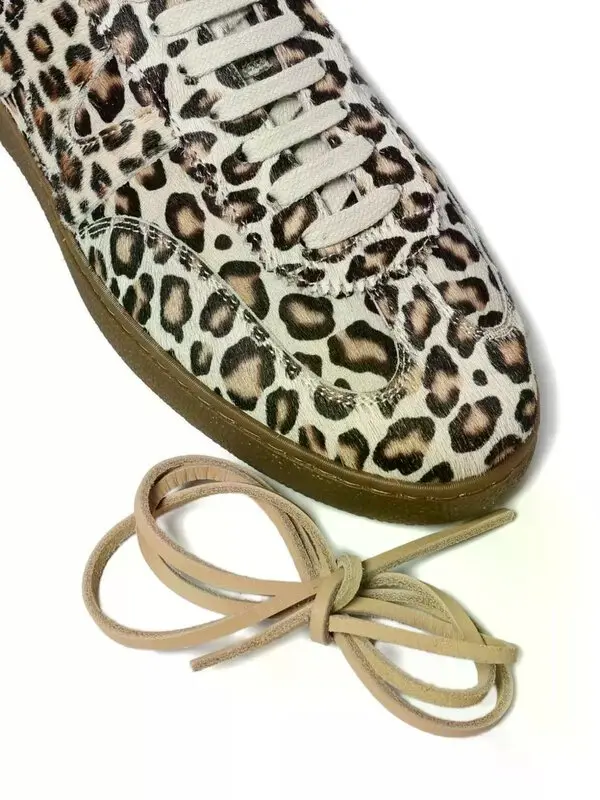 MSGM Leopard Print Lace-up Sneakers