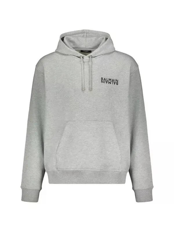 Balmain Logo Hoodie - Grey