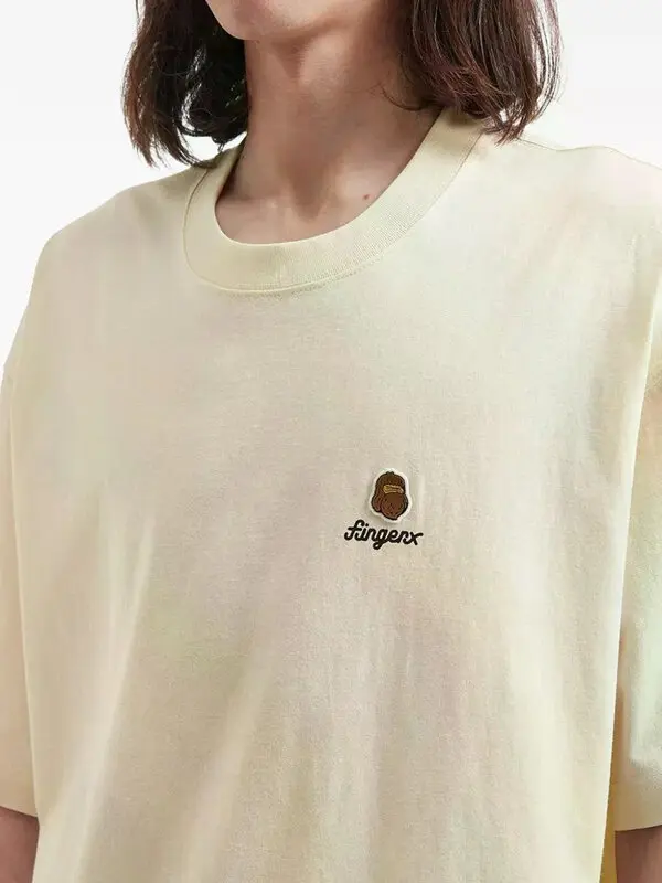 FINGERCROXX Logo-embroidery T-shirt - Neutrals