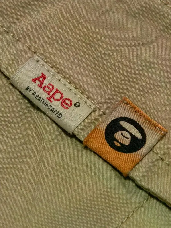 AAPE BY *A BATHING APE Logo-appliqué Trousers - Neutrals