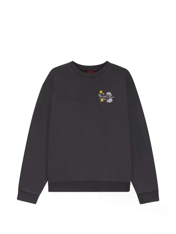 Hugo Floral Print Crew Neck Sweatshirt - Grey