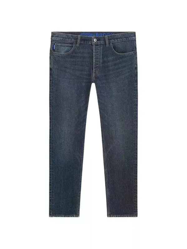 Hugo Straight Leg Jeans With Rear Logo Patch - Blue