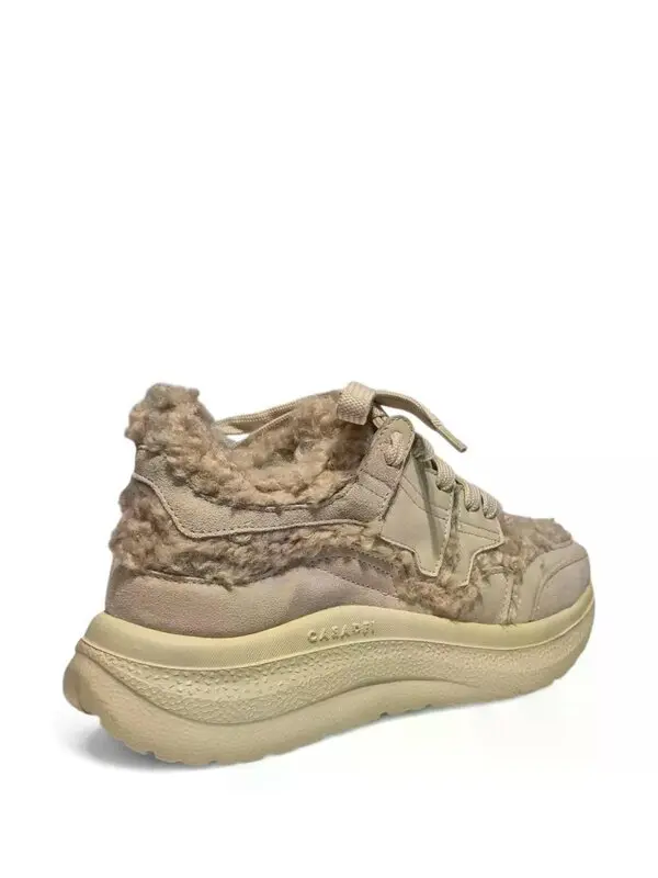 Casadei Mia Chunky Sneakers With Shearling Detailing