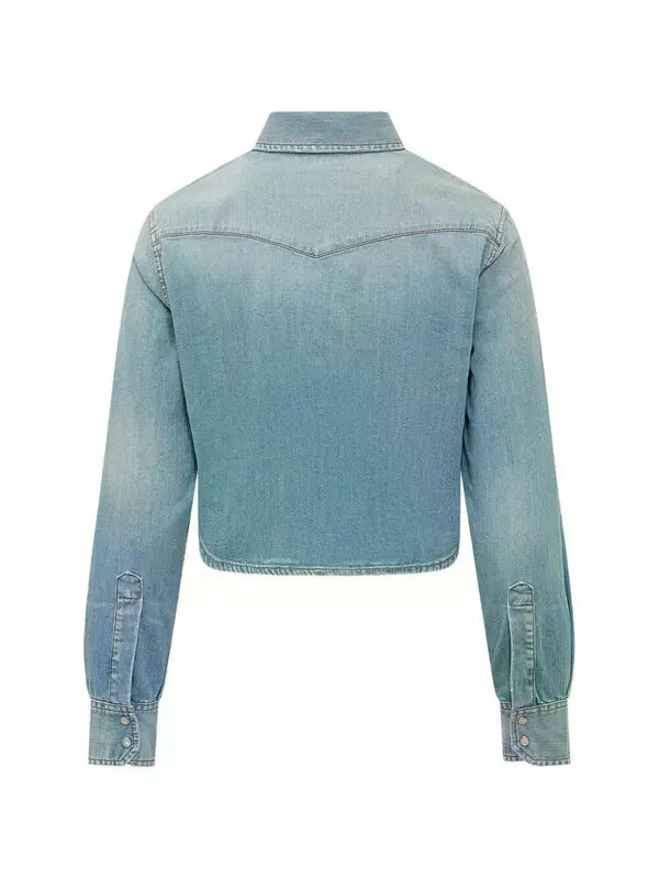 Dsquared2 Buttoned Cropped Denim Shirt