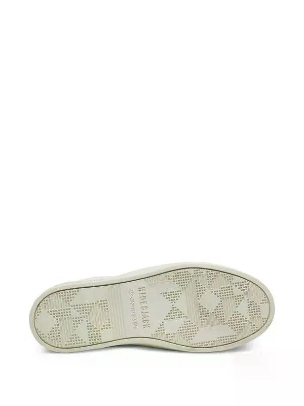 HIDE&JACK White Leather Sneakers With Croc-effect Texture - Neutrals