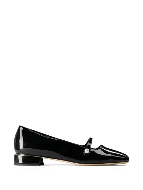 JIMMY CHOO Elisa Pearl-strap Ballet Flats - Black