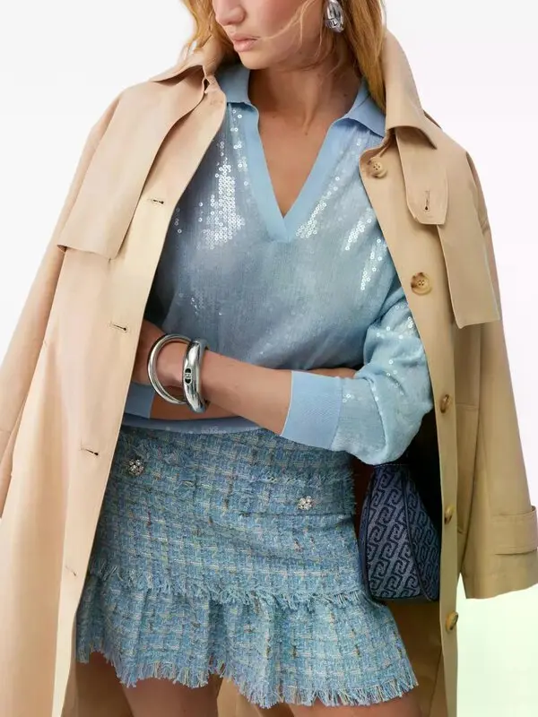 Liu Jo Sequin V-neck Sweater - Blue
