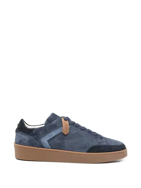 Canali Suede Panelled Round Toe Lace-up Sneakers