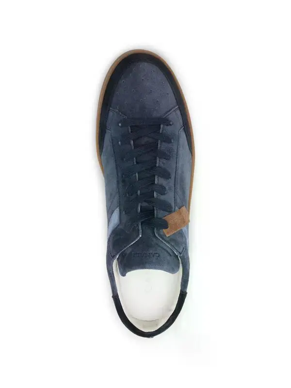 Canali Suede Panelled Round Toe Lace-up Sneakers