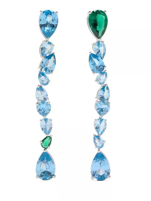 Completedworks Spinel Emerald Drop Earrings - Silver