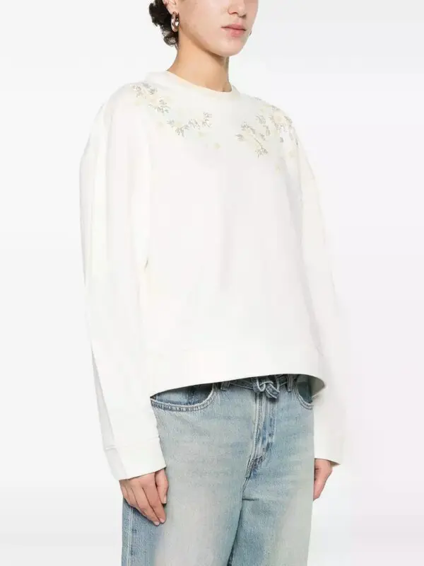 TWINSET Floral Appliqué Round Neck Sweater