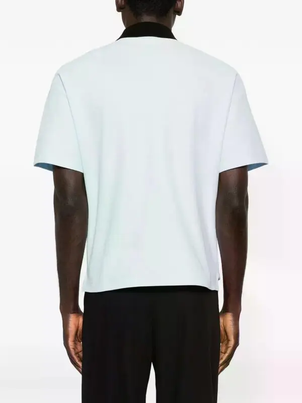 LANVIN Short-sleeve Contrast Polo Shirt - Blue