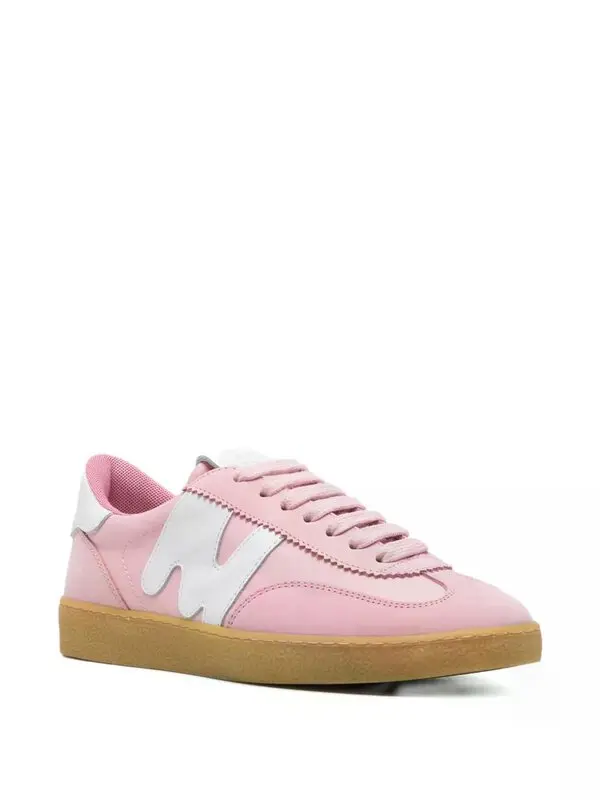 MSGM Calf Leather Logo Sneakers - Pink