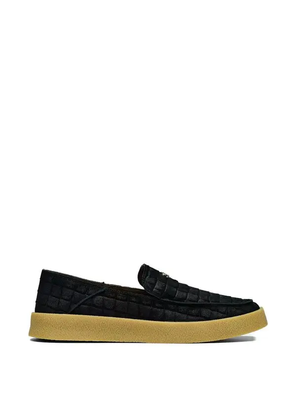 HIDE&JACK Crocodile-effect Slip-on Sneakers - Black